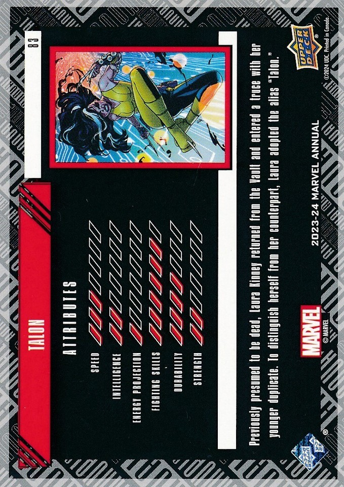 #83 TALON 2023-24 2024 Upper Deck Marvel Annual X-23 WOLVERINE | eBay