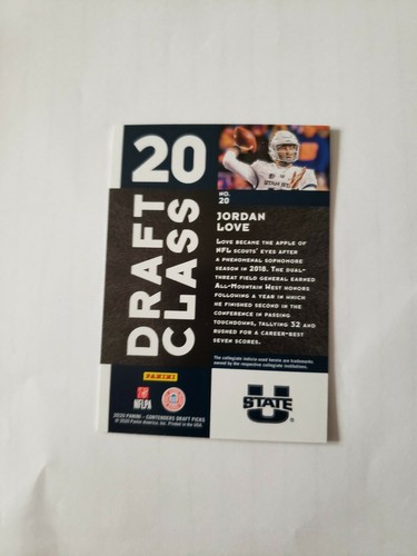 2020 Panini Contenders Draft Picks - Draft Class Jordan Love #20 (RC ...