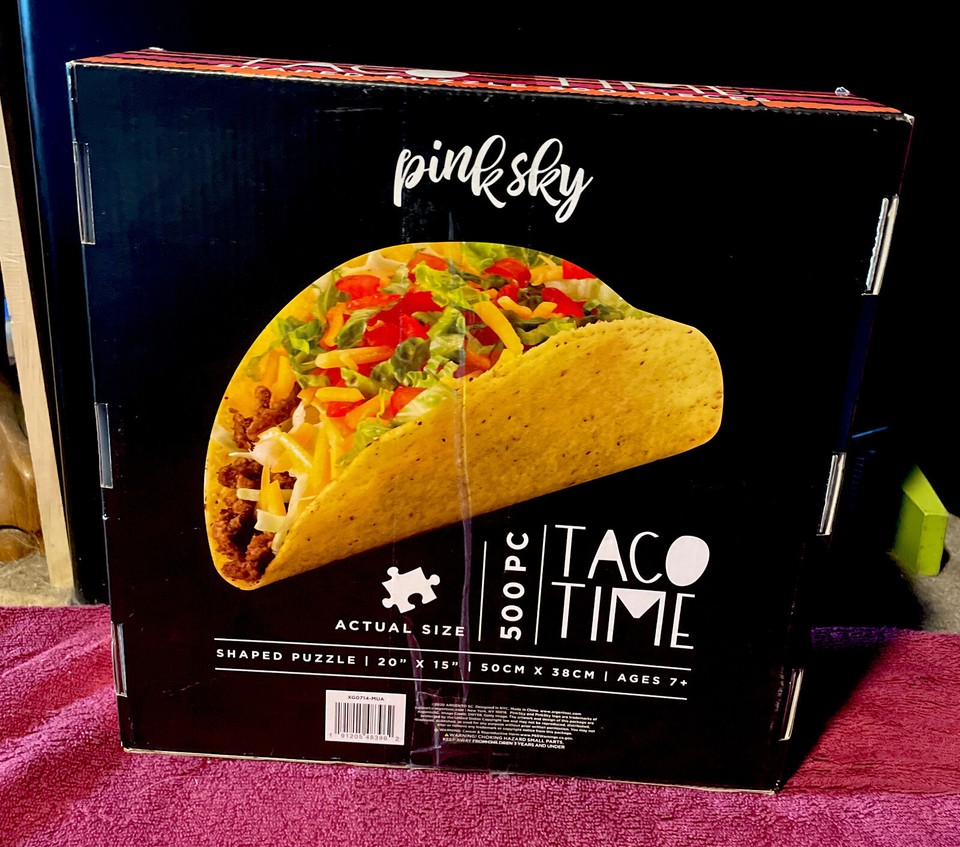 TACO TIME PUZZLE 500 PCS TACO-SHAPED PUZZLE BY PINK SKY 20" X 15" NEW ...