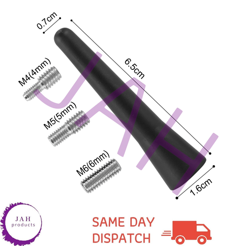 STUBBY SHORT 65mm CAR AERIAL FOR RENAULT CLIO 172, 182, CAPTUR, KADJAR ...