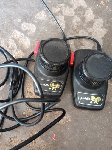2 Vintage ORIGINAL ATARI 2600 Pong TENNIS Dual Paddle Controllers ...