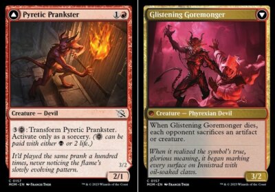 x4 Pyretic Prankster // Glistening Goremonger - Foil C MTG March of the ...