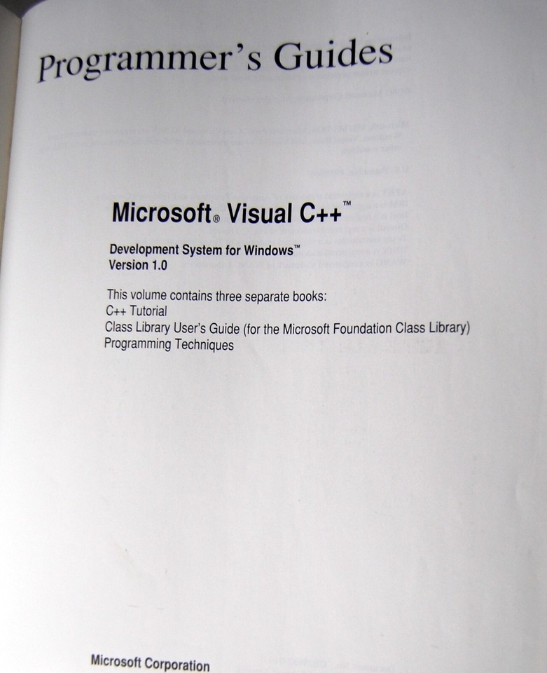 Microsoft Visual C++ Programmers Guides | eBay
