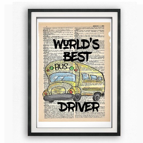 World's Best School Bus Driver Dictionary Art Print Contemporary Gift ...