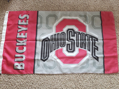 Ohio State OSU Banner Wall Yard Sign Lightly Used Buckeyes Scarlet Grey ...