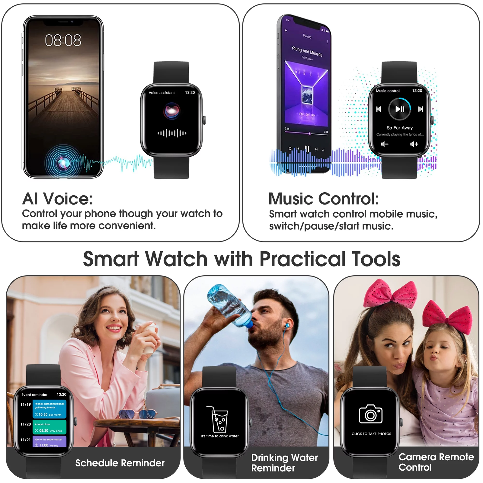 Smart Watch for Android and Iphone, GTS5 IP68 Waterproof Smartwatch for ...