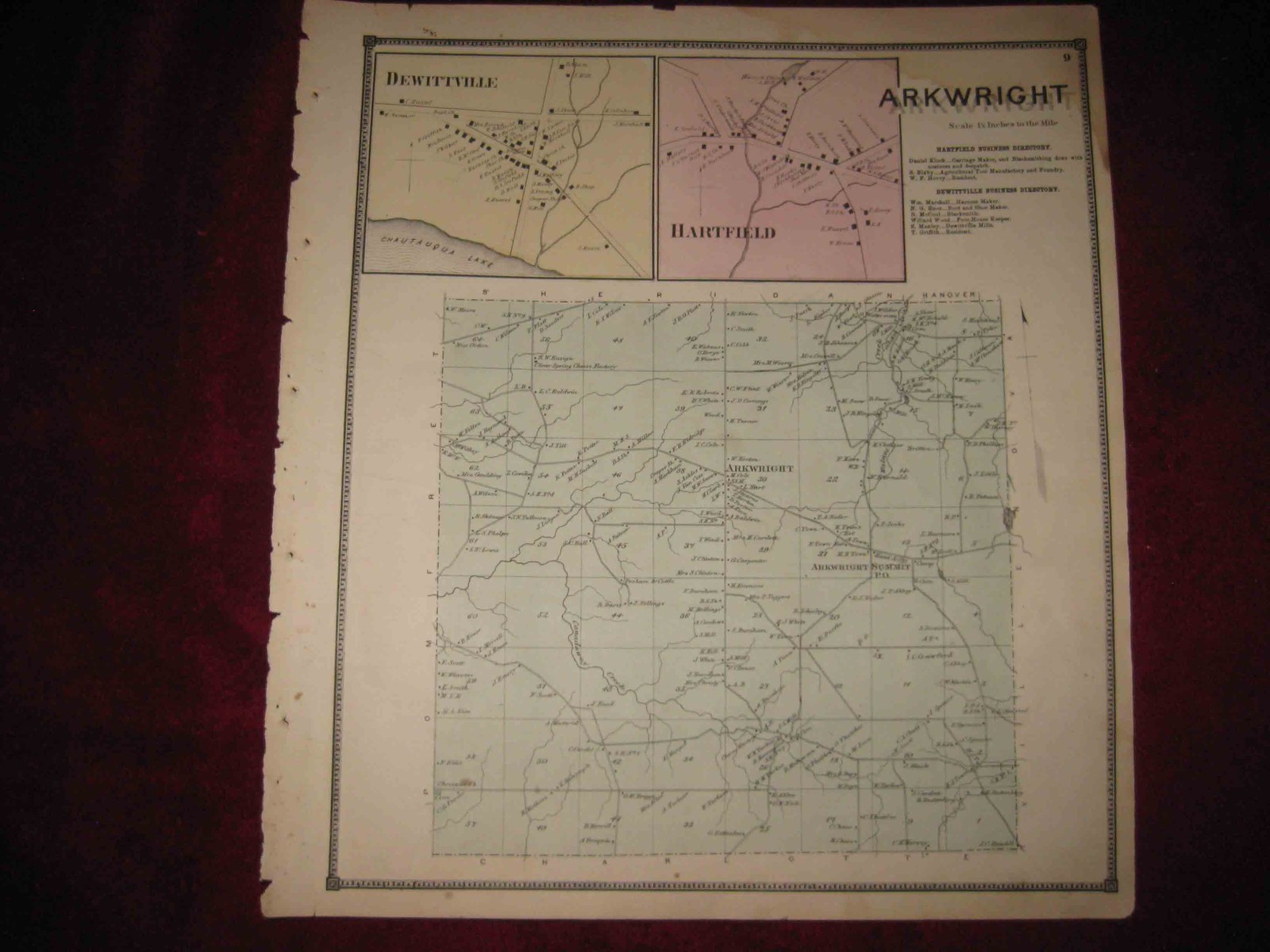 ANTIQUE 1867 ARKWRIGHT DEWITTVILLE HARTFIELD CHAUTAUQUA COUNTY NEW YORK ...