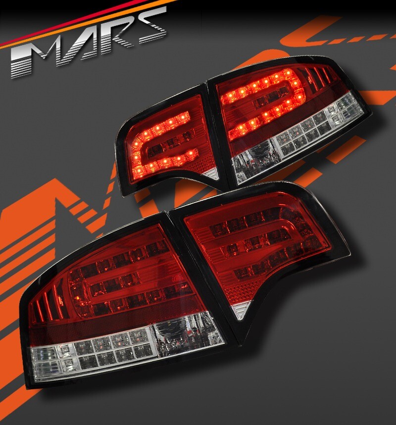 Clear Red LED Tail Lights Indicators for AUDI A4 S4 RS4 S-Line B7 05-08 ...