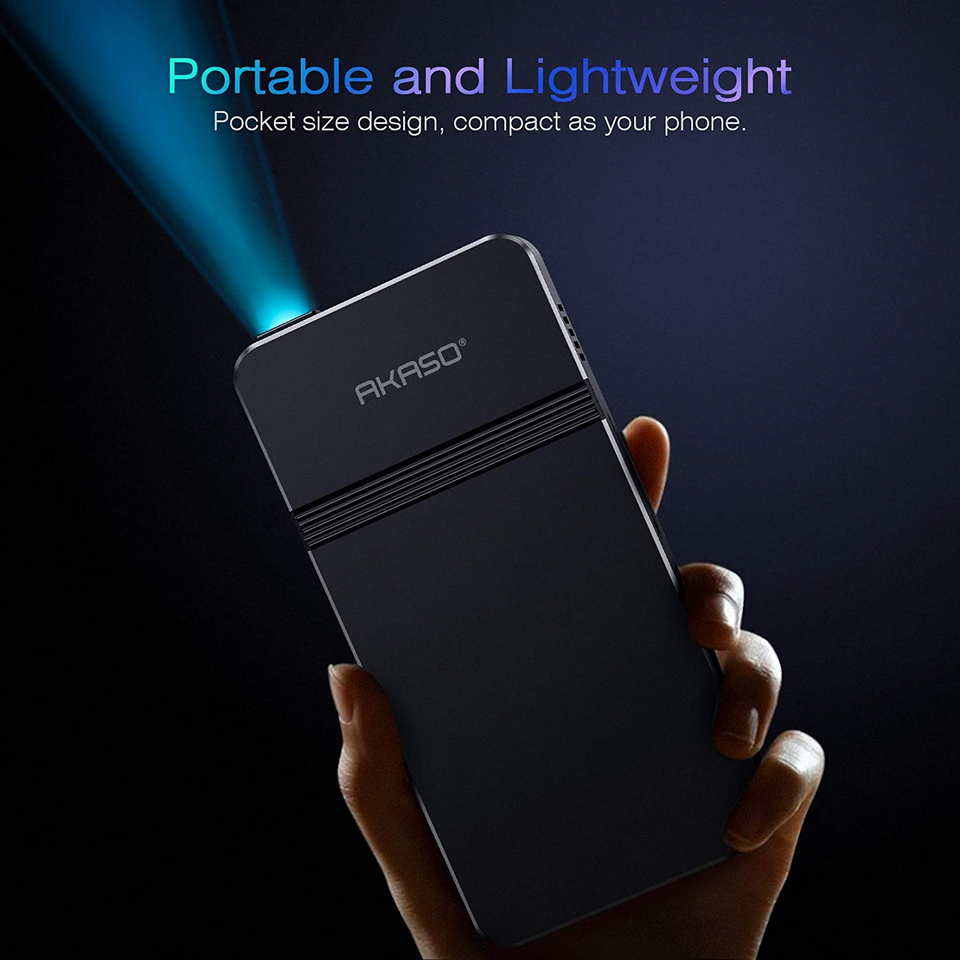 Mini Projector, Pocket-Sized DLP Portable Projector, 1080P Cookie ...