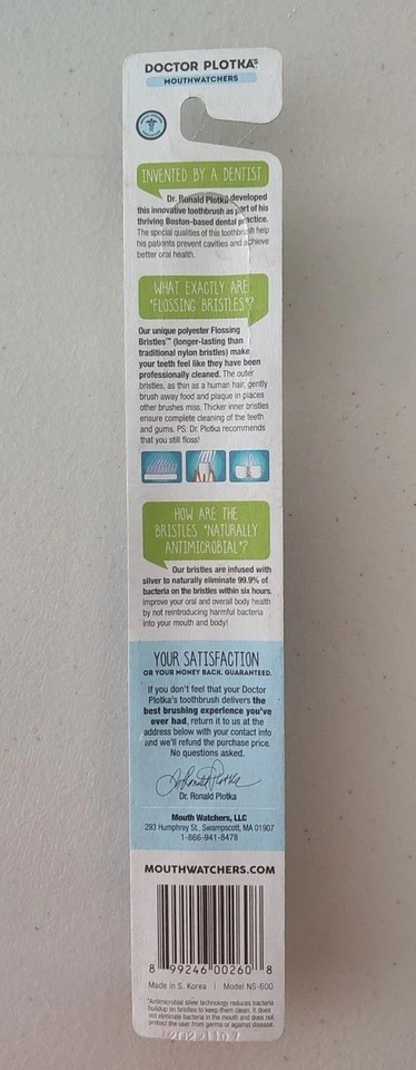 Dr Plotka Mouth Watchers Flossing Soft Grip Antimicrobial Soft Adult ...