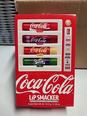 Coca Cola Lip Smackers 4 Count Gift Set Vending Machine Package Sprite ...