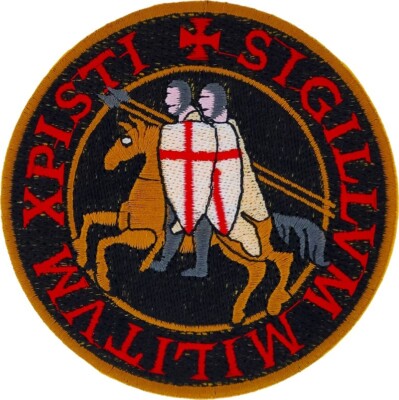 Knights Templar Patch Black Embroidered Seal Iron-On Crusades K.T ...