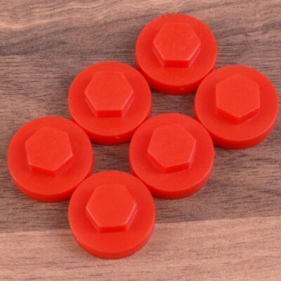 25x Poppy RED HEX NUT HEAD COVER CAPS 8mm Hexagon Bolt Protection ...