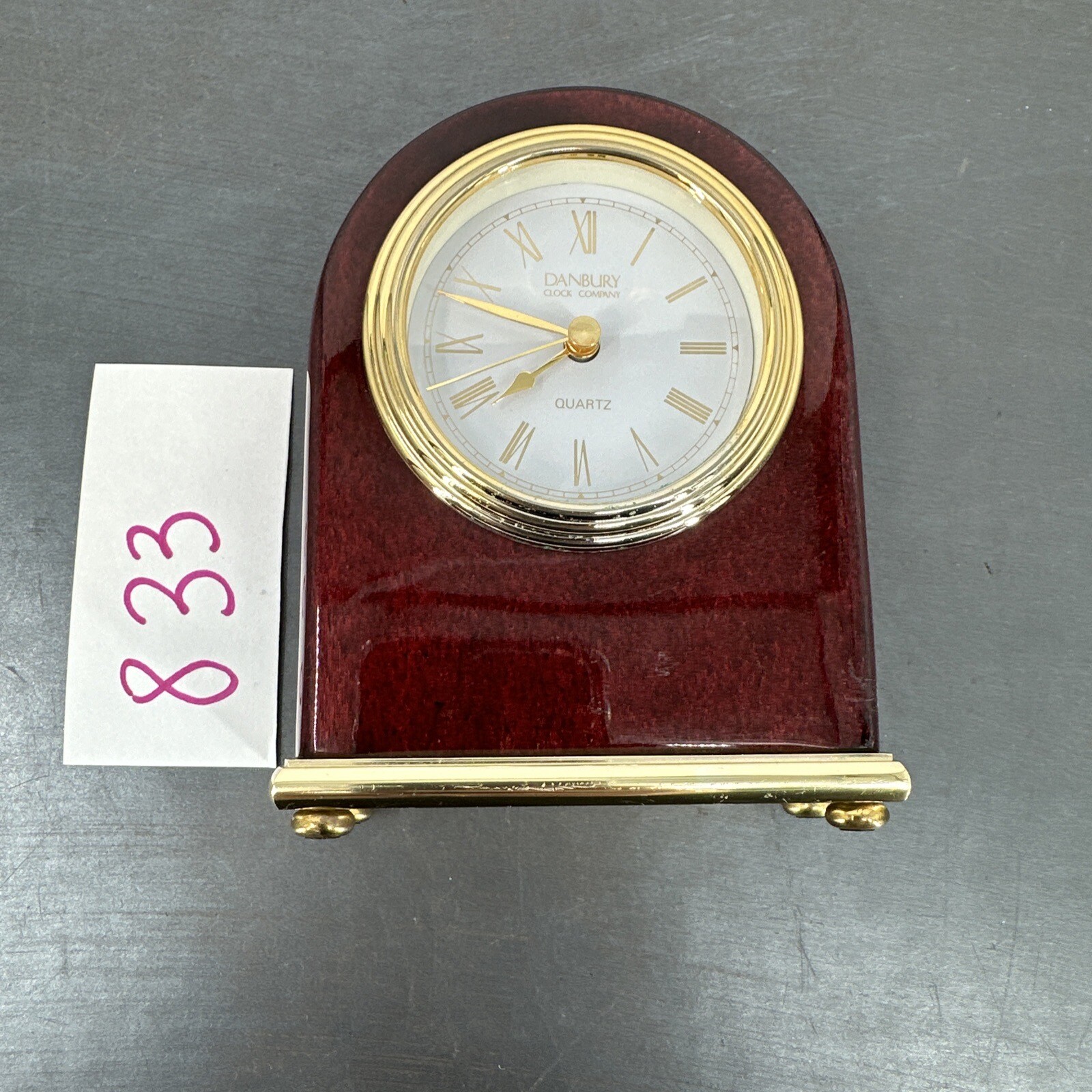 Rosewood Quartz Mantle Desk Clock by The Danbury Clock Company Works ...