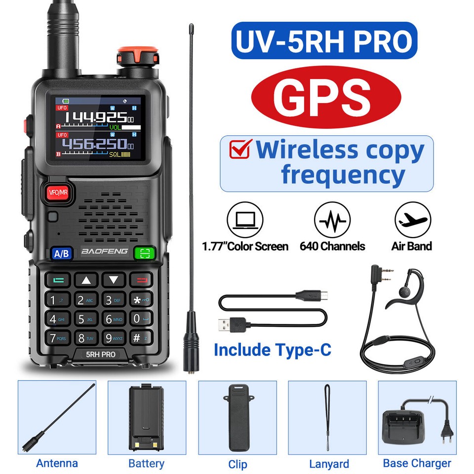 BAOFENG UV-5RH Pro Two Way Radio Multi Band GPS APRS FM Radios | eBay