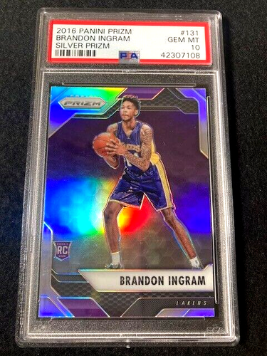 2016 Prizm Silver Brandon Ingram #131 RC PSA 10 Low pop RARE Toronto ...
