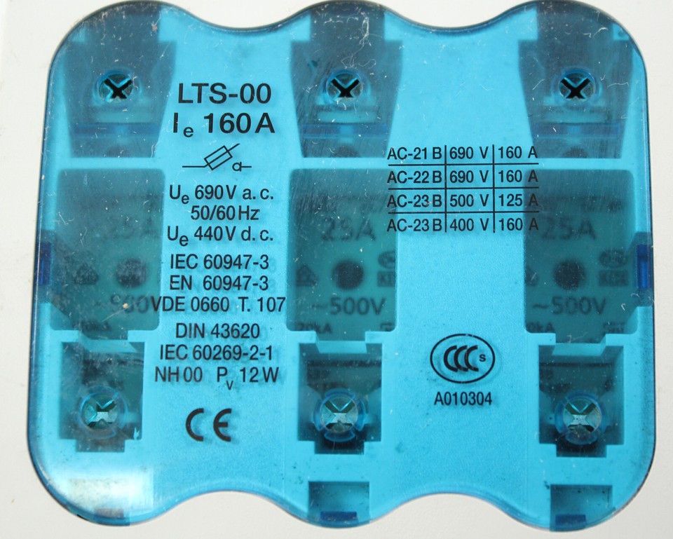 WOHNER 33217 125A NH 000/00C FUSE SWITCH DISCONNECTOR *UT25 | eBay