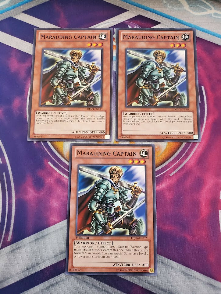 Yugioh - Marauding Captain DEM1-EN008/LCJW-EN032 NM Unlimited/1st ...