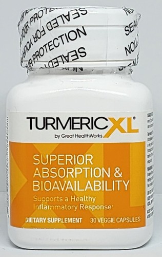 Turmeric XL by Great HealthWorks 30 Veggie Capsules New Sealed Exp 12/ ...