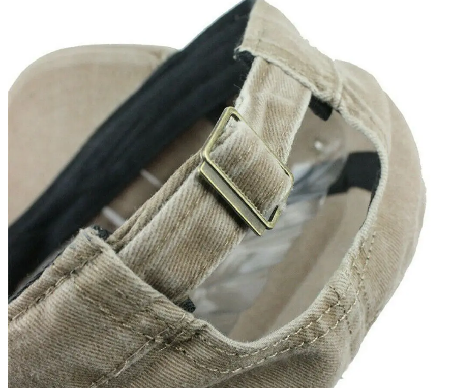 New Military Hat Short Brim Flat Top Army Cadet Washed Distressed Gray ...