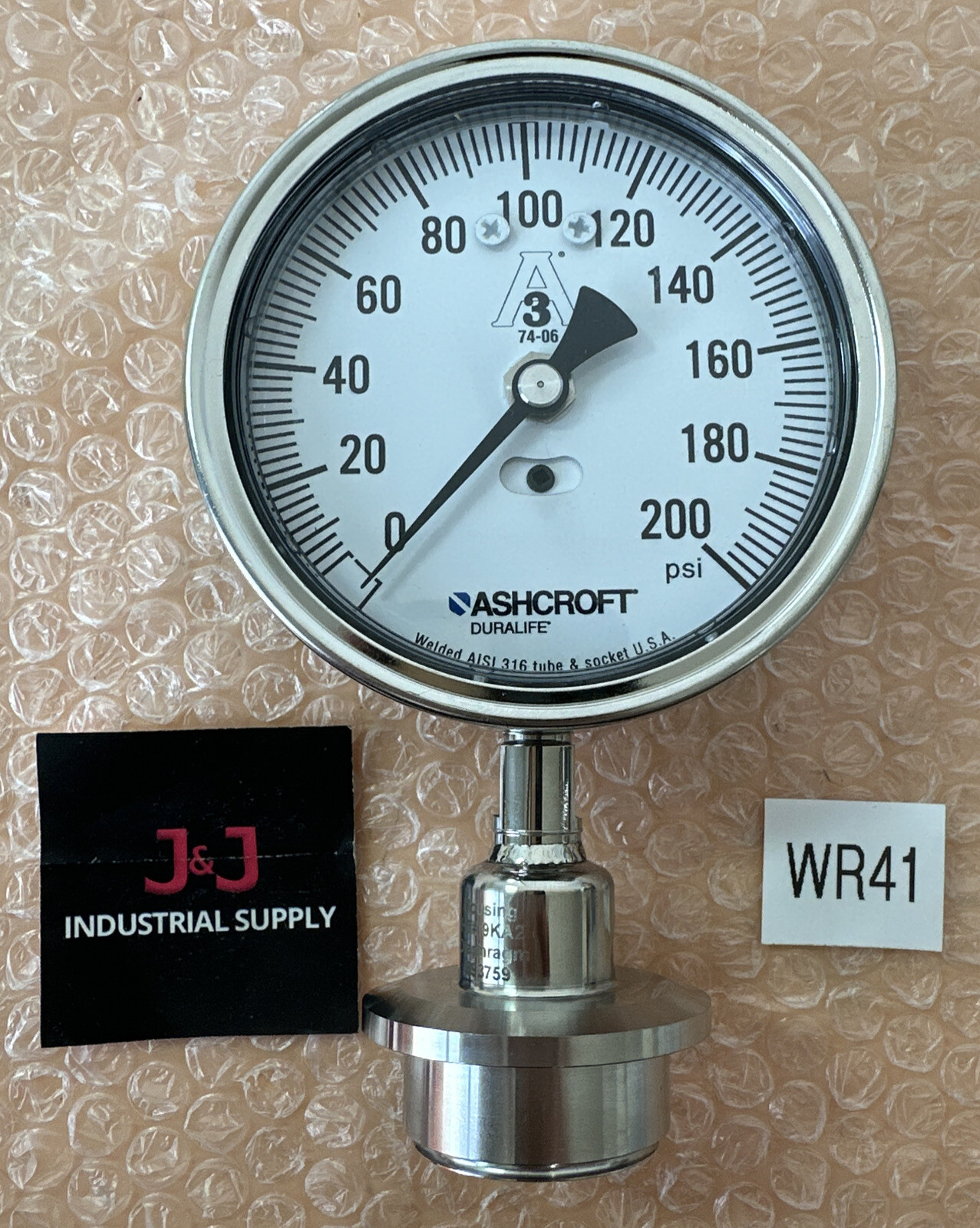 NEW NO BOX- Ashcroft Duralife 0-200PSI 238A460-01 Rev G W/ 9KA2 ...