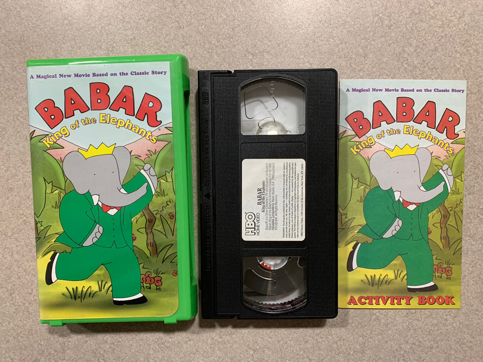 Babar King of the Elephants (VHS, 1998) Hard Case And Activity Book ...