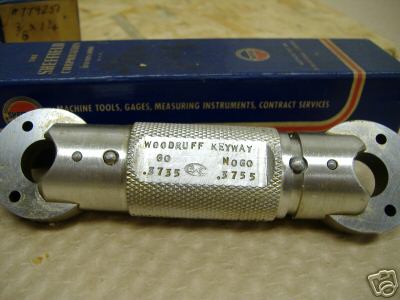 SHEFFIELD 779253 WOODRUFF KEYWAY GO/NO GO GAGE 3/8" USED CONDITION IN ...
