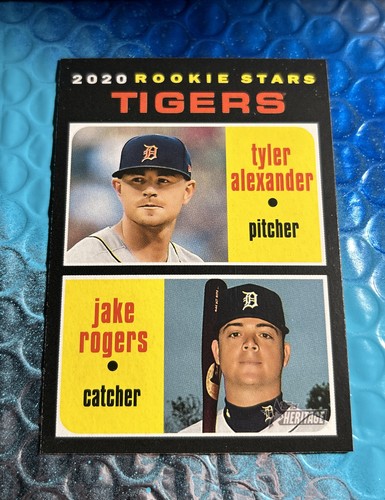 2020 Topps Heritage Tyler Alexander/ Jake Rogers RC Rookie Stars ...