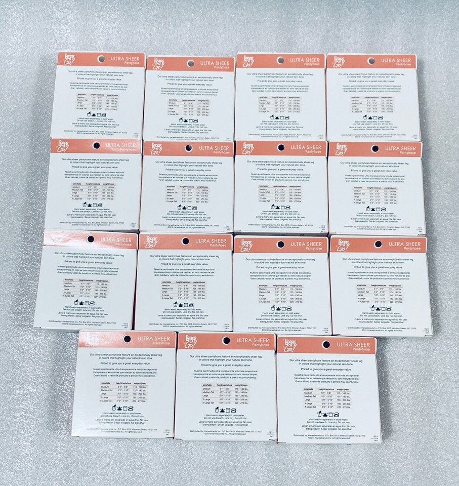 Lot Of 15 New - L'eggs to Go! Ultra Sheer Pantyhose - Large - Coffee ...
