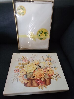 American Greetings Mead Vintage Stationary Bouquet Flowers Sheets ...