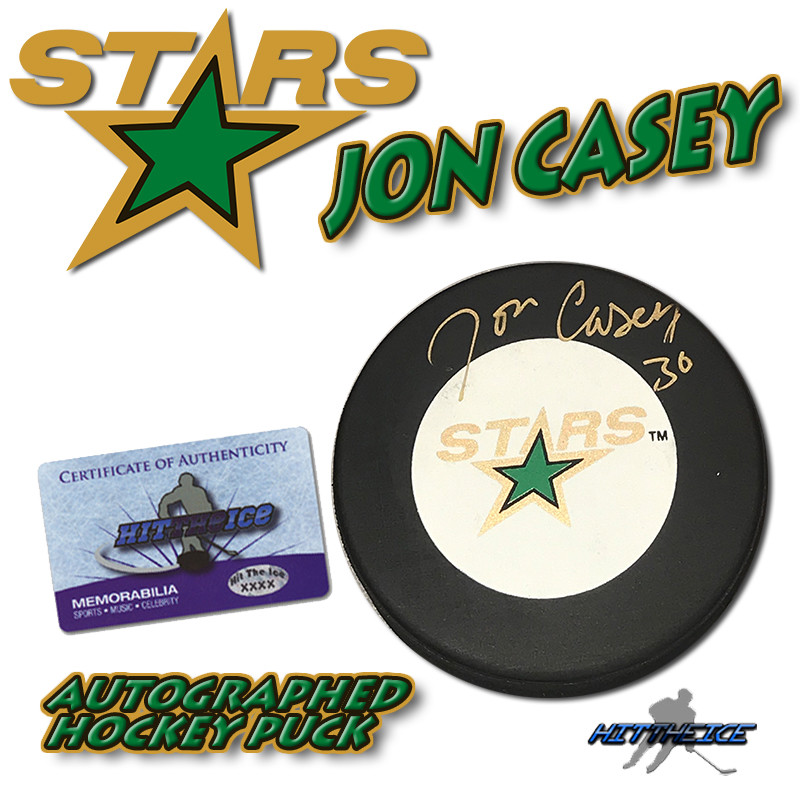 Jon Casey Minnesota North Stars Autographed Hockey Puck #2 | eBay
