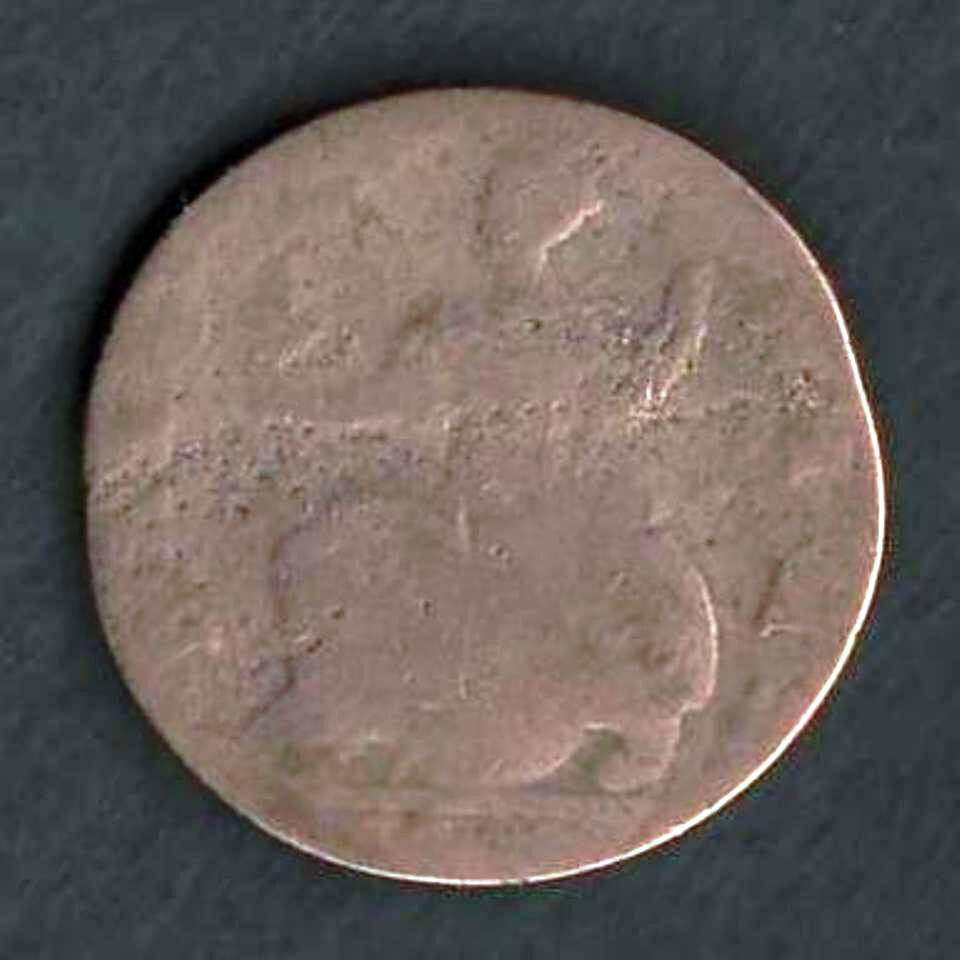 UNITED KINGDOM 1730-54 ? George II Good Copper Smooth Roun Coin 1/2 ...