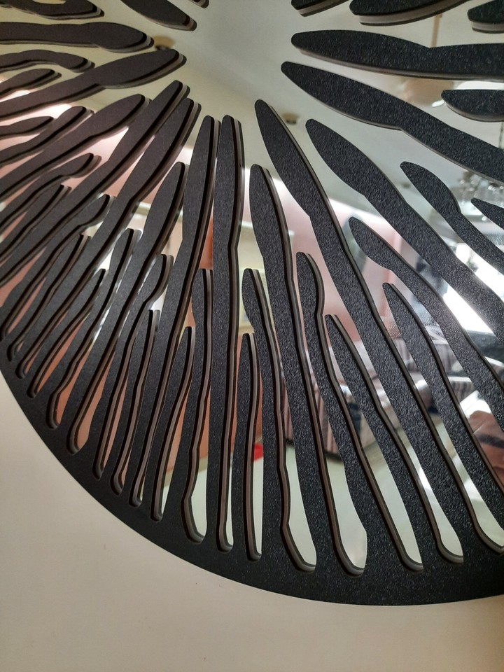 Black Wood Art Wall Mirror Dew Drops Handmade Designer Home Decor ...