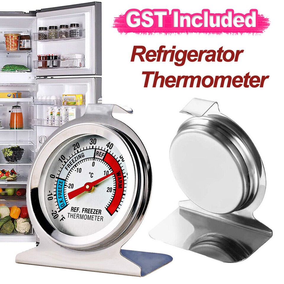 Stainless Steel Dial Fridge/Freezer Thermometer Stands & Hangs ...