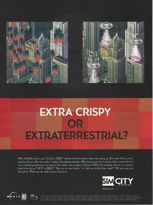 SimCity 3000 Print Ad/Poster Art PC Big Box (A) | eBay