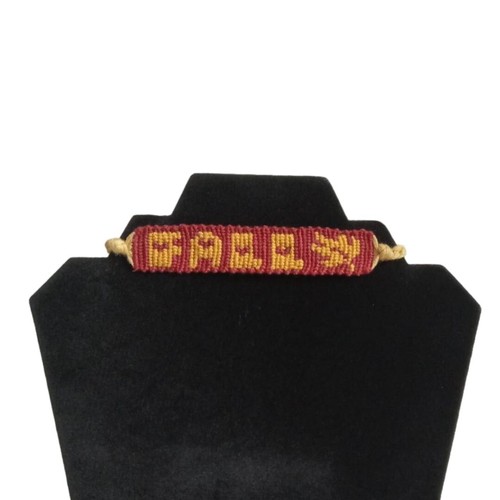 Handmade One Size Red & Yellow Adjustable Sliding Knot Woven Yarn Fall ...