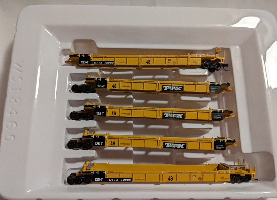N Scale Walthers 5 Unit Articulated Double Stack Cars TTX | eBay