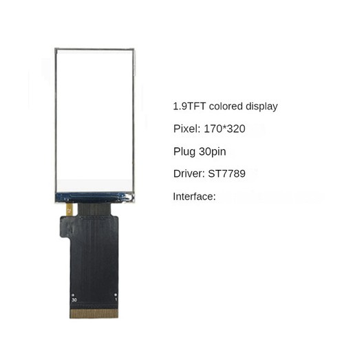1.9" TFT Display 170x320 HD ISP LCD st7789 Driver Serial Screen 30 Pin ...
