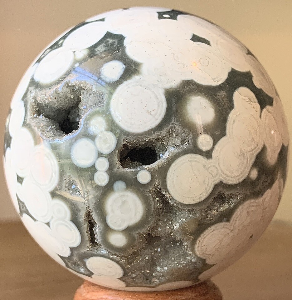 65mm Large Natural Fish Eye Ocean Jasper Sphere Ball | eBay