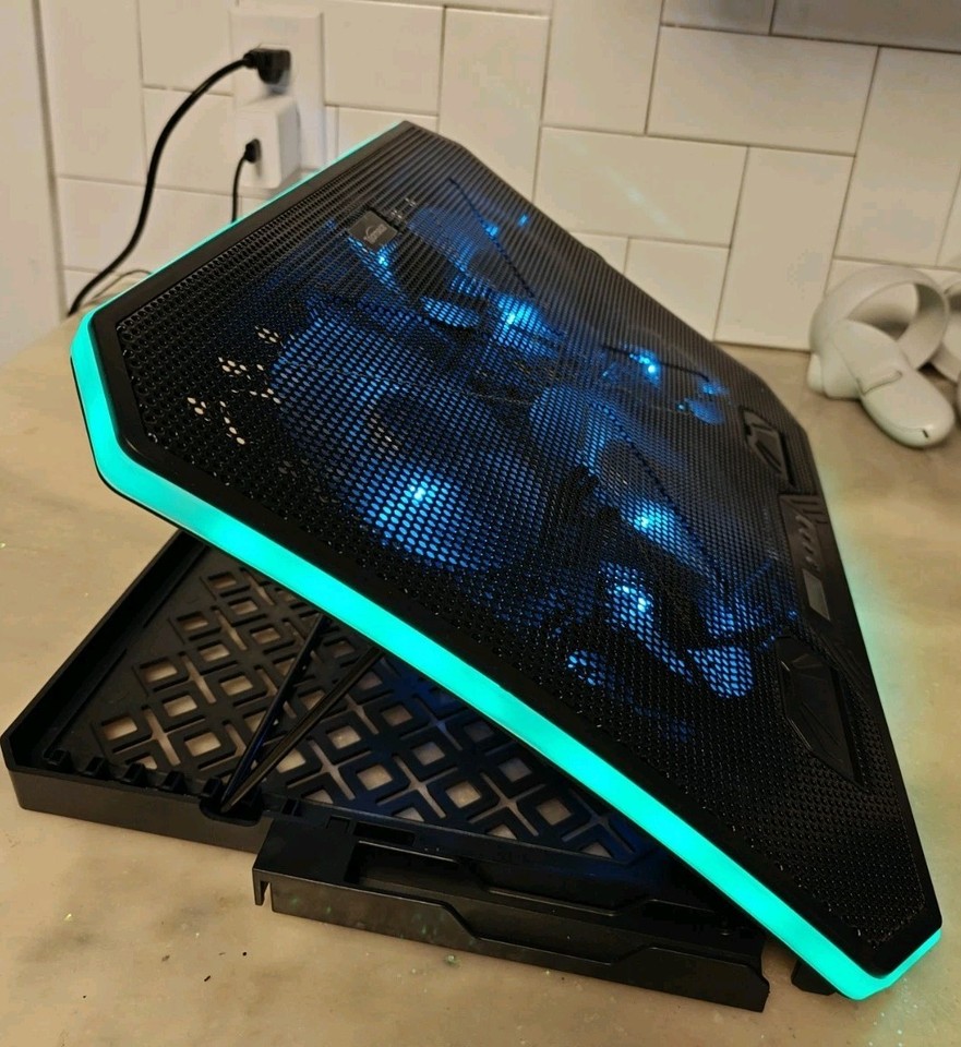 Topmate C12 Laptop Cooler 15 Inches, RGB Lighting, 2 USB Ports, 8 ...