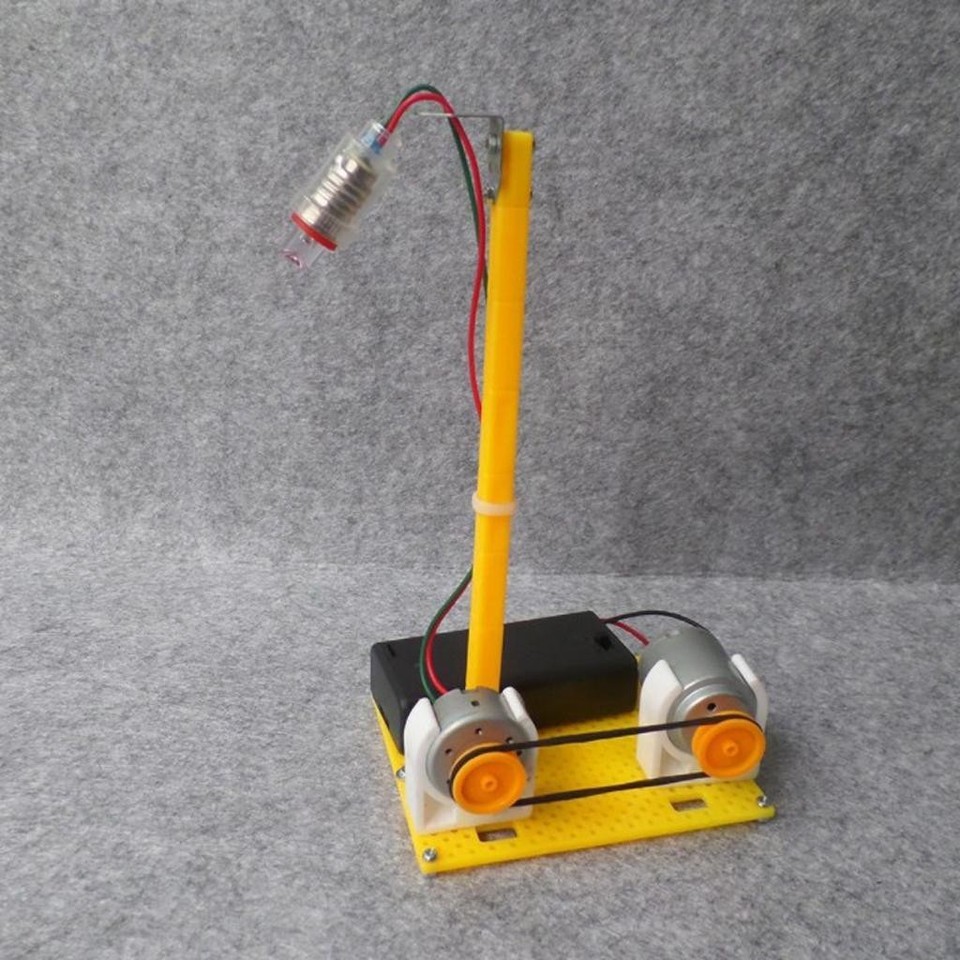 Micro Electric Power Generator Mini Motor LED Lighting DIY Teaching ...