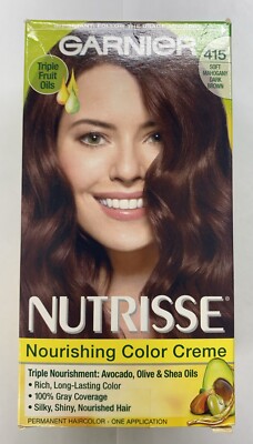 GARNIER NUTRISSE NOURISHING # 415 Soft Mahogany Dark Brown Hair Color ...