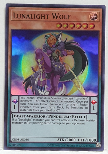 Yugioh Asian-English Lunalight Wolf CR08-AE036 Super Rare | eBay Australia