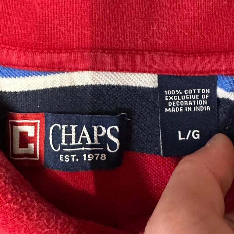 Vintage red blue white stripped chaps polo | eBay