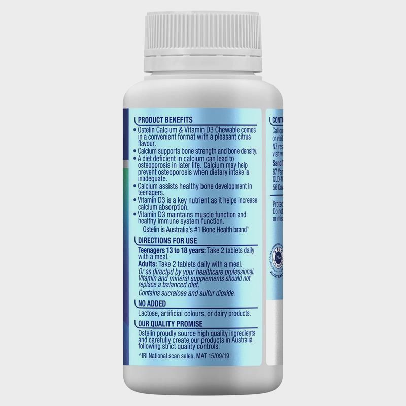 OSTELIN VIT D CALC CHEW 60 VITAMIN D&CALCIUM CHEWABLE - TABLETS TABS | eBay