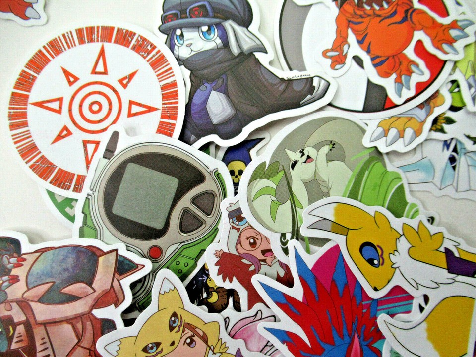 50 Piece Random Digimon Phone Laptop Water Bottle Decal Sticker Pack | eBay