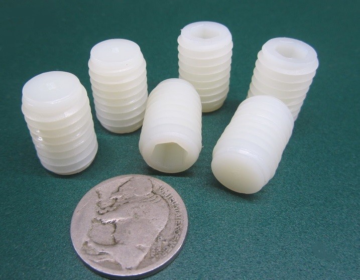Nylon 66 Plastic Set Screws, Flat Point, 1/2"-13 x 3/4" Length, 25 ...