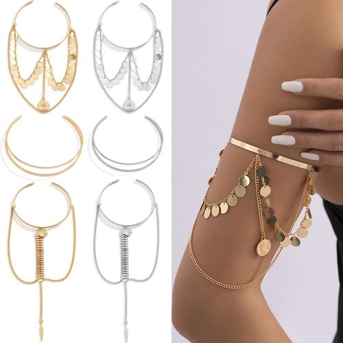 Women Girls Armlet Tassel Armband Arm Bracelet Upper Arm Cuff ...