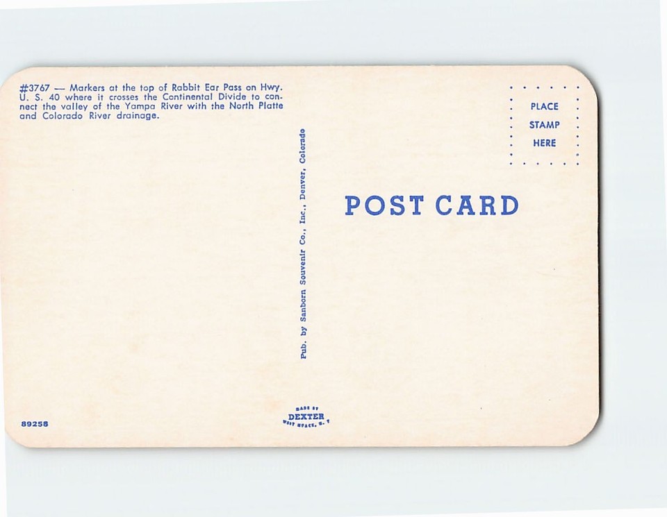 Postcard Markers at the Top of Rabbit Ear Pass on Highway US 40 ...