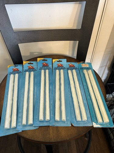 NEW OLD STOCK 2x Tiki Round Wick Shape Fiberglass Torch Wick 1/2" X 6 ...